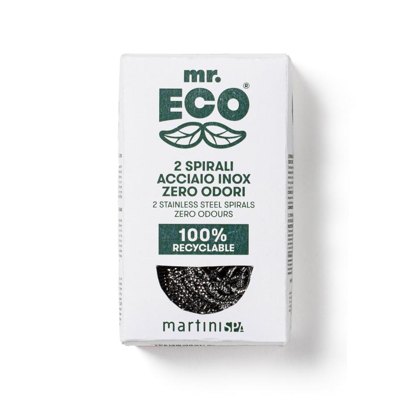 Martini Spa mr.ECO ステンレス たわし (2個セット) キッチン 自然素材 タワシイタリアMartini S.P.A.社のmr.ECOシリーズのたわしです。ステンレス製の研磨用たわし2個セットです。 フライパンや鍋、ポット...