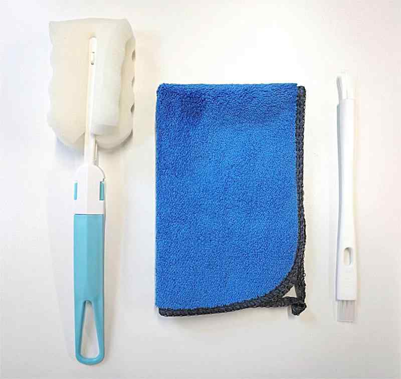 POLENTAT 加湿器お掃除セット タオル 両頭ブラシ スポンジブラシ 3本セット吸水性に優れ、糸くずが出にくい高品質なラグです。洗浄効果に優れたスポンジブラシが加湿器上カバーの円筒内部の奥まで入り込みます。