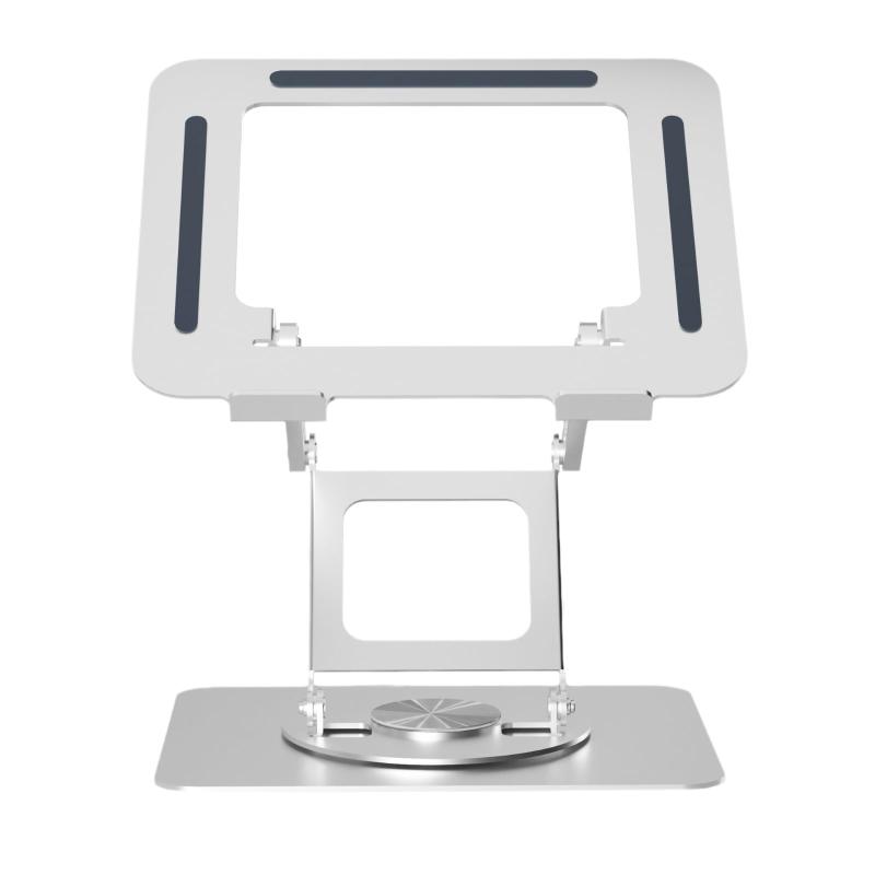 AP LAB ノートパソコンスタンド 折りたたみ式 360度回転 高さ角度調整可能 [腰痛 肩こり 猫背解消] 滑り止め pcスタンド タブレット対応 (ブラック)✅【360度回転で自由な操作】 土台部分が360度回転する設計により、画面の...