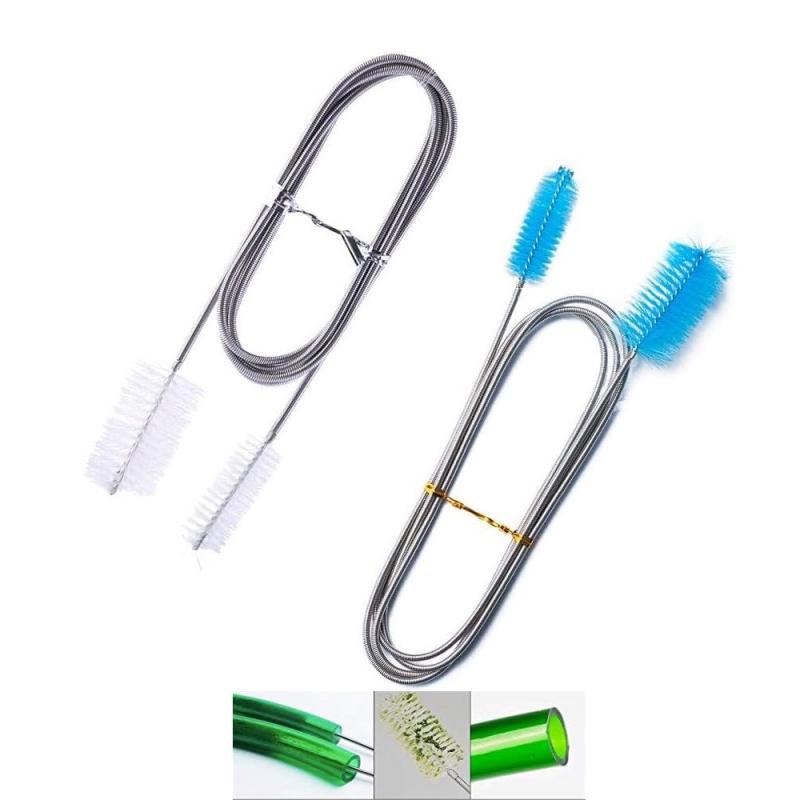 パイプブラシ 【2個 155cm】 ホースクリーナー 水槽クリーナー パイプクリーナ ー ステンレス製 排水管 掃除 ワイヤーブラシ 水槽 掃除 水槽 両頭 清掃【商品のサイズ】全長155cm、大ブラシ：直径3cm 長さ5cm　小ブラシ：直...