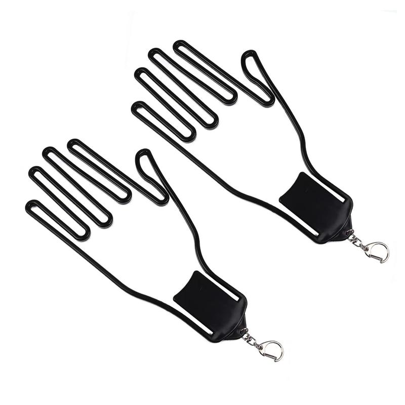 Akkerds ゴルフグローブ ハンガー キャディーバッグ 取付 ホルダー 手袋 ハンガー 乾燥 型崩れ防止 男女兼用 2個セット 黒【素材】は軽量ABS素材なので持ち歩きにも負担になりません。【サイズ】手のひら部分 約 縦25cm×11....