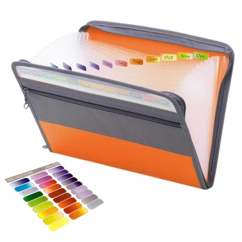 East Leaf ファイルケース ドキュメントファイル 書類ホルダー 収納ケース ファイルフォルダー A4 13分類 大容量 ハンドバッグ 仕切りフォルダー インデックスラベル付大量の書類や資料を整理整頓したい方にぴったりのアイテム、Ea...