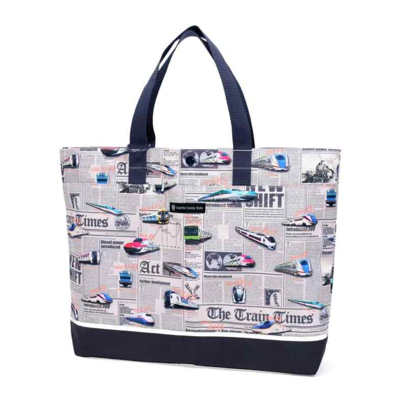 COLORFUL CANDY STYLE マチ付きキルティングレッスンバッグ(ループ付き) 撥水・反射材付き 軽量 汚れにくい 男の子 電車 新幹線 乗り物 宇宙 海の生き物