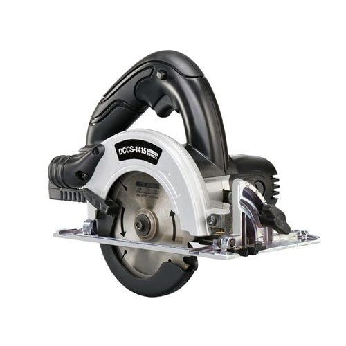 新興製作所 充電式丸ノコ DCCS-1415商品サイズ:幅300×奥行181×高さ225cm。電圧:14.4V。バッテリー容量:1.5Ah。無負荷回転数:430min-1。最大切込み深さ:約43mm。