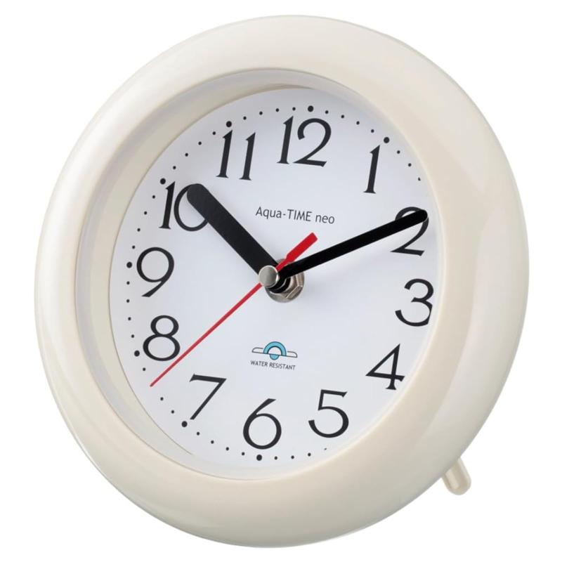 ランデックス(Landex) バスクロック アナログ 防水 17cm アクアタイムネオ 置き掛け兼用 ホワイト YT5232WH本体サイズ：(約)高さ17.0×幅17.0×奥行き5.5cm防水等級IPX4に準拠している、水しぶきなどに強い防...