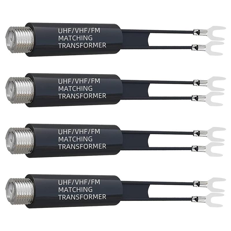 CARPEDIEM アンテナ整合器 75Ω-300Ωアンテナ・アダプター アンテナ変換プラグ 同軸ケーブル アンテナ変換プラグ 4個サイズ：長さ約10cm入数：4個端子：75Ω-300Ω、F型メス端子-フィーダー変換用です。材質：表面メッキ...