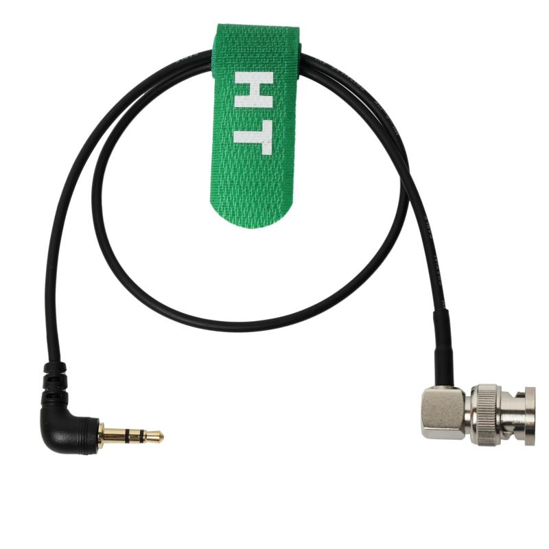 HangTon タイムコードケーブル Tentacle Sync to Sony Canon Amiraカメラミキサー用 3.5mm TRS ミニジャック to BNC直角 (45cm)触手用タイムコードケーブル カメラ/ミキサーに同期Te...