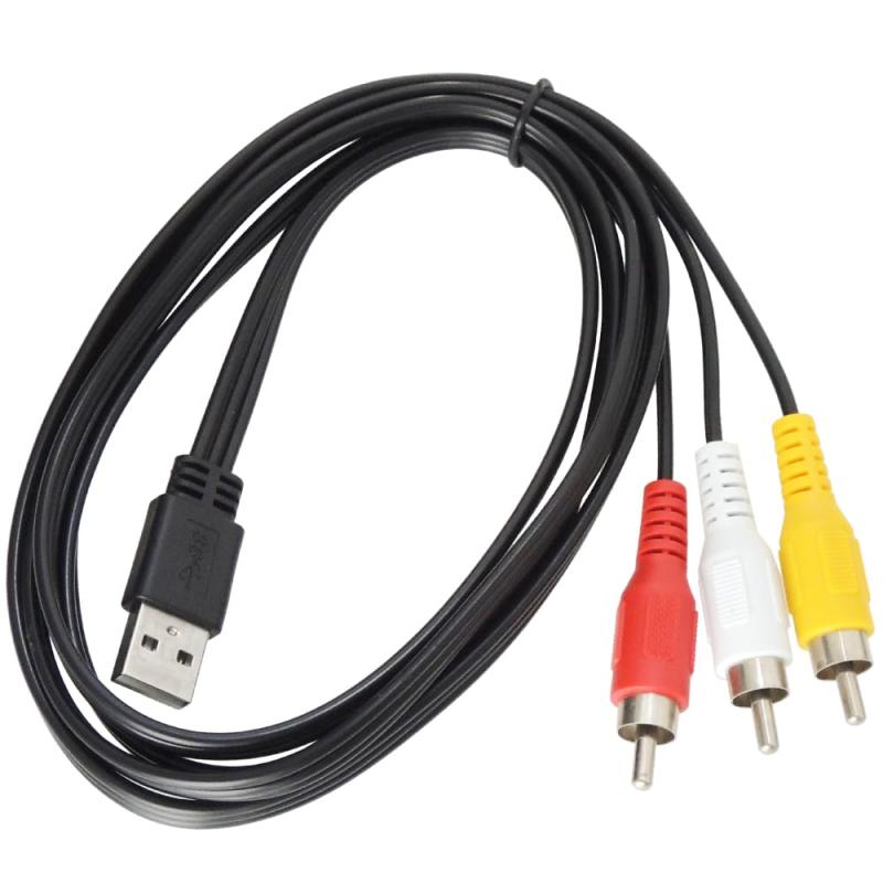 KAUMO USB RCA 変換 AVケーブル (USB-A/赤白黄) 1.5mケーブル長: 1.5m
