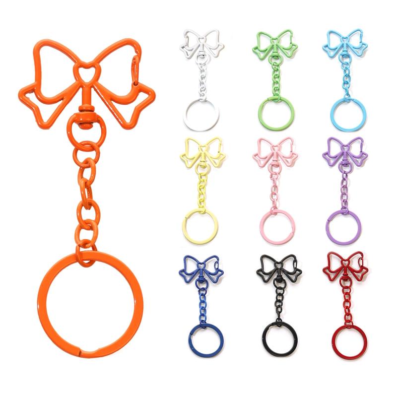 KSYN KO-KO キーホルダー パーツ 180個セット キーホルダーリング チェーン ジャンプリング付き ハート型金具 360度回転 DIY 手芸用品 可愛い キーホルダー キーリング アクセサリー パーティー幅広い用途:蝶結びの形によ...