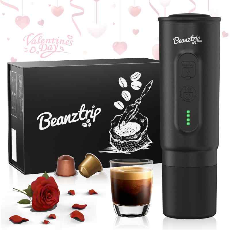 BeanzTrip H02 PRO ポータブル電動エスプレッソマシン ネスプレッソカプセル・コーヒー豆・挽き豆対応のコンパクトなコーヒーマシン