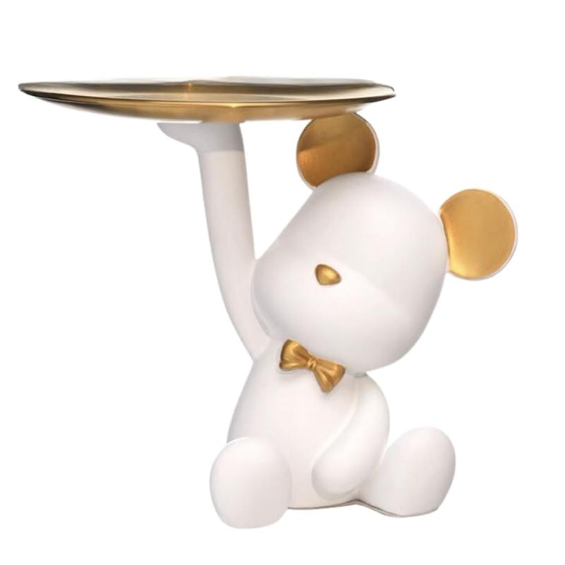 ideastore インテリア 雑貨 小物置き 韓国雑貨 韓国 おしゃれ オブジェ クマ ホワイト【小物類をお洒落に収納】ジュエリーや香水瓶、鍵、電話、時計、コインなどを収納するのに最適。見せる収納としてお使いいただけます。【キュートなデザ...