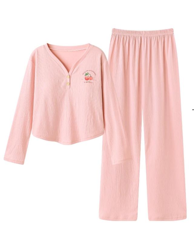 [House Yayoi] パジャマ 長袖 ロングパンツ レディース 上下セット ルームウェア 快眠 可愛い 入院 部屋着 大きいサイズ セパレート 寝巻き 便利 リラックス 綿混 セットアップ カップ付き Vネッ暑かった夏が終わり、夜が肌...