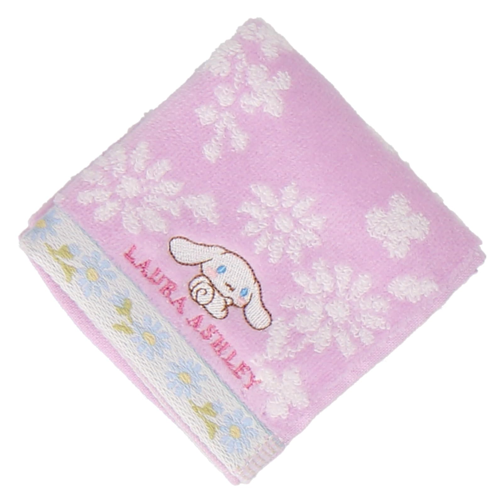 【Laura Ashley(ローラ アシュレイ)のレディース タオルハンカチ】Laura AshleyとSanrio charactersのコラボハンカチです。ローラ アシュレイのアーカイブ柄「SELHAM DAISY」にシナモロールのワン...