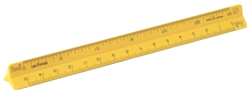 DRAPAS ドラパス カラー三角スケール 15cm 黄 16245