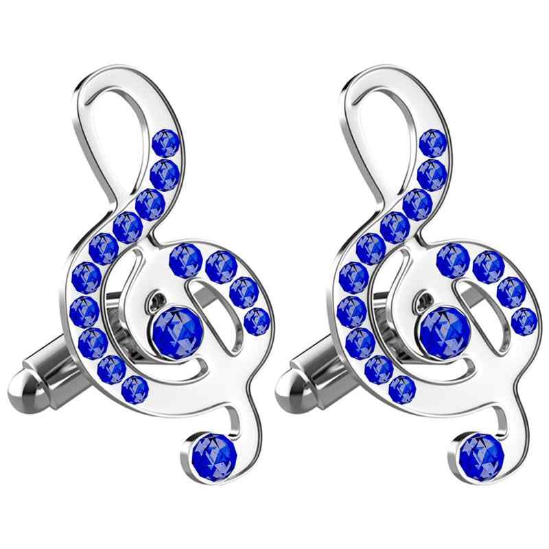TOCCOOL 音符カフスボタン、男性用カフスボタン、音楽カフスボタンセット、結婚式、フォーマル、ビジネス、ワイシャツに適しています。(紫)エレガントな外観: 男性のカフスボタンはメッキ工芸を採用して, 外観はきれいで明るいです, 服装のフ...