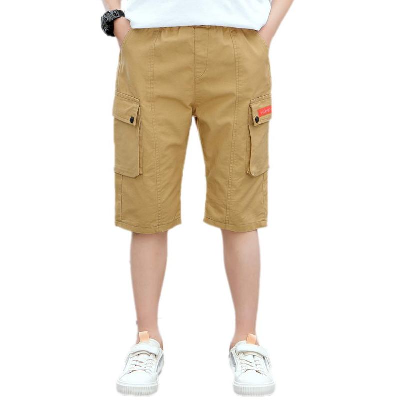 YUEGUANG キッズ カーゴパンツ 6分丈 ショートパンツ 無地 イージーパンツ 男の子 春夏秋 半ズボン カジュアルコットン 生地で肌触りが柔らかくて通気性がよいので着心地抜群です。夏に快適なショートパンツです。っかりした作りで通気性...