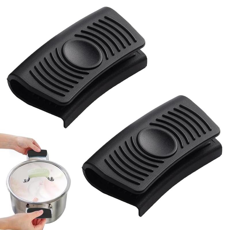 鍋つかみ ミトン 2個セット シリコン製 グリップ 鍋ハンドルカバー 断熱グローブ 滑り止め やけど防止 耐熱 耐冷 焙煎抽出物/熱い鍋の端で取る/低温で取る 鍋を簡単に動か 再利用可能 シリセット内容：シリコン鍋つかみ2個セット；カラー：...