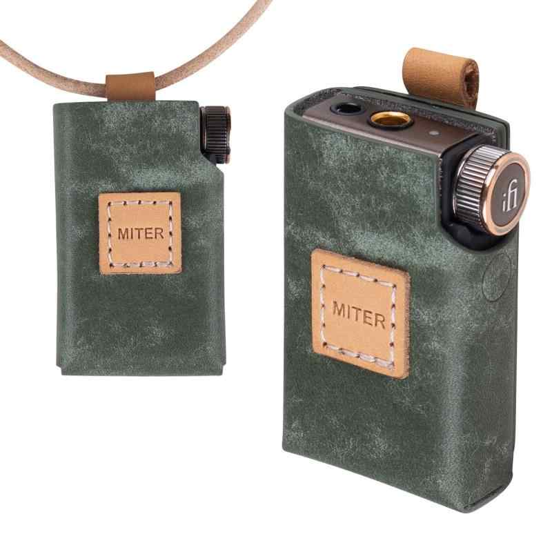 MITERケース iFi GO blu Air/iFi GO blu DAC用、Go Blu用ネックレスコード付き手作りイタリアンプエブロレザーカバーiFi GO blu Air/iFi GO blu ポータブルDAC用の手作りMITERケ...