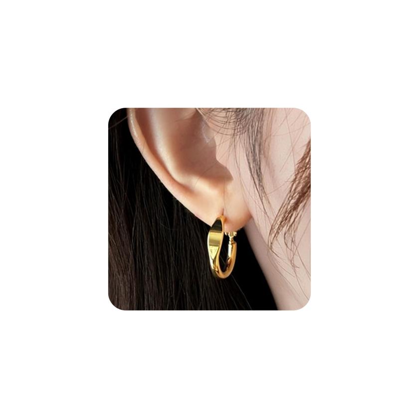 【Mesaro】フープピアス ピアス つけっぱなし リングピアス レディース シンプル シルバー ゴールド 大きめ 両耳 2個 金属アレルギー対応