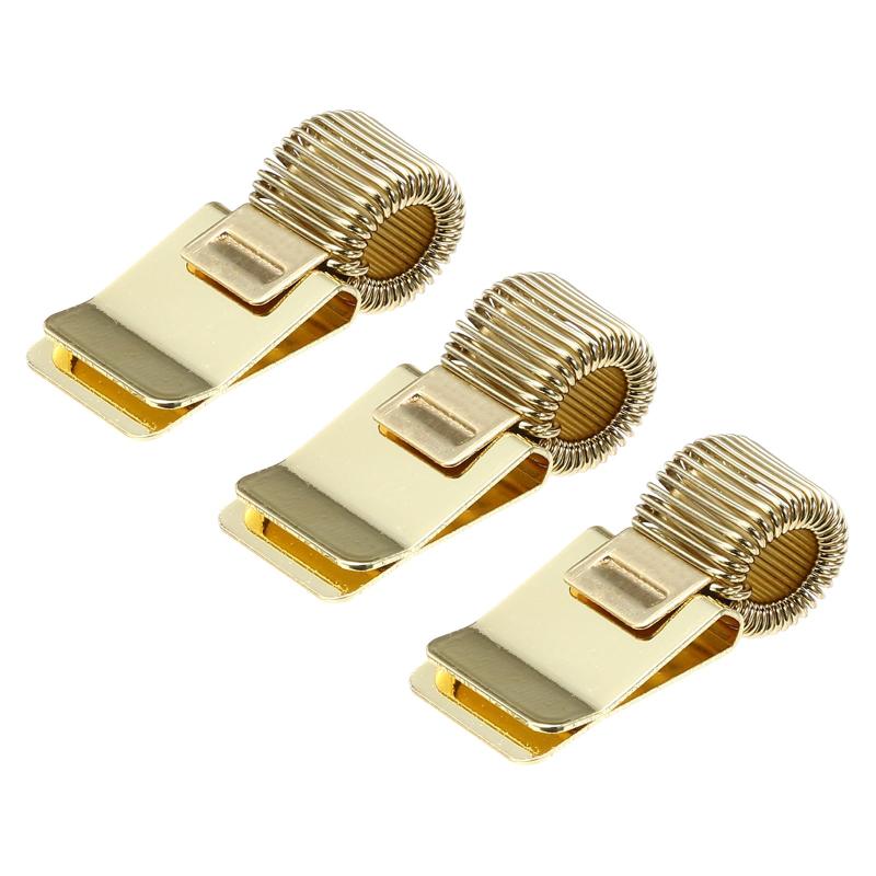 PATIKIL 3個のペンホルダークリップ、メタルペンクリップホルダー、ノートブック、クリップボード、ゴー ルドトーン用のシングルスプリングループ付きペン鉛筆オーガナイザーが付属カラー：ゴー ルドトーン；素材：メタル；サイズ：3 x 1.5...