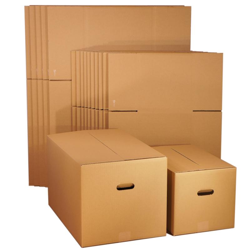 段ボール セット (140 サイズ・ 100 サイズ) 取っ手穴付き 引越し 宅配便 梱包140サイズと100サイズ段ボールのセット