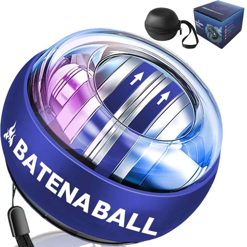 BATENA(バテナ) 筋トレ パワーボール オートスタート機能 前腕 握力 トレーニング LED発光 スナップボール 手首 ストラップ付 収納ケース付き グリップ【 前腕や指、手首にもきく】回転させる事で最大60Kg相当の負荷をかけること...