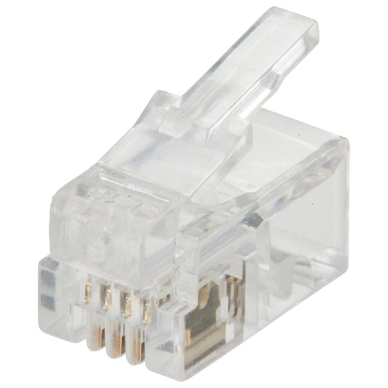 オーム(OHM)モジュラープラグ 4極4芯用 2個入 TS-1921