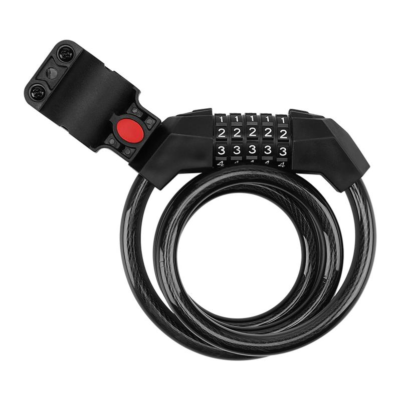 Akkerds 自転車ロック ワイヤーロック 自転車ロック長さ120 cm 5桁ダイヤルキー式盗難防止（黒）【製品内容】盗難防止5桁パスワードロック1.2 M自転車ロック1個入。【高品質原材料】PVCシェルで包まれ、耐雨性、耐水性が強く、錆...