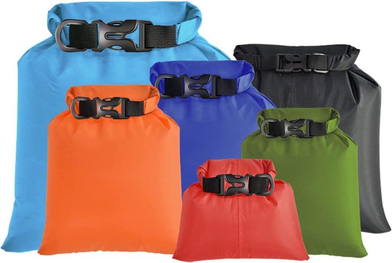 Jacaril 防水ドライバッグ-6パック登山用ドライバッグ 軽量収納バッグ スタッフバッグ 防水 プールバッグ ビーチバッグ 温泉、登山、キャンプ、ハイキング、釣り 水泳 混合色【耐磨耗・耐久性】この折りたたみ リュックサックの外表は傷が...