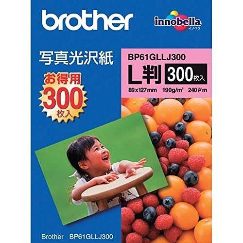 ブラザー L判 写真光沢紙300枚 BP61GLLJ300インクジェット対応形状：カット用途：一般紙材質：光沢紙枚数：300