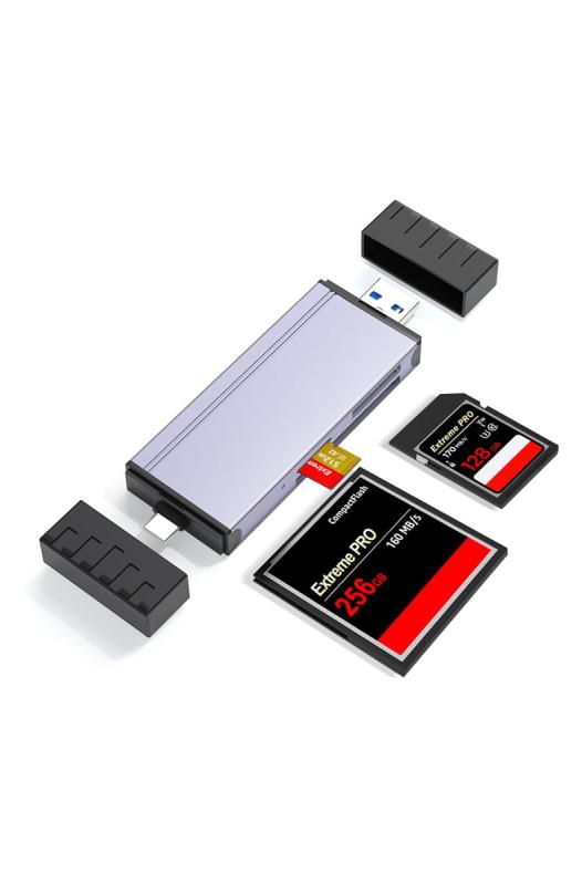 TREE DREAM 3-in-1 SDカードリーダー, Type-C &amp; USB 4.0対応, 5Gbps高速転送, SD/microSD/CF対応, i*Pad/スマートフォン/MacBook対応, アルミ合金製高速転送: US...