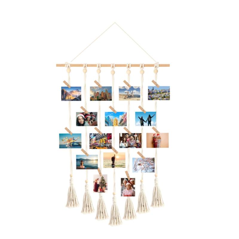 koundeneko 写真ガーランド 壁掛け フォトフレーム 吊り下げ 写真 ディスプレイ DIY 壁飾り 寝室 ホーム インテリア 装飾 フォト デコレーション 誕生日 記念日 プレゼント クリップ30個付き