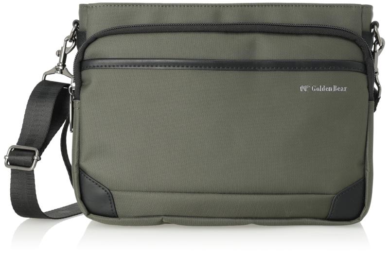 ゴールデンベア 横型 コンビネーション ショルダーバッグ・収納: メイン天ファスナーポケット（内ファスナーポケット×1、オープンポケット×2）、前面ラウンドファスナーポケット×1（内オープンポケット×1）、前面オープンポケット×1、背面 面...