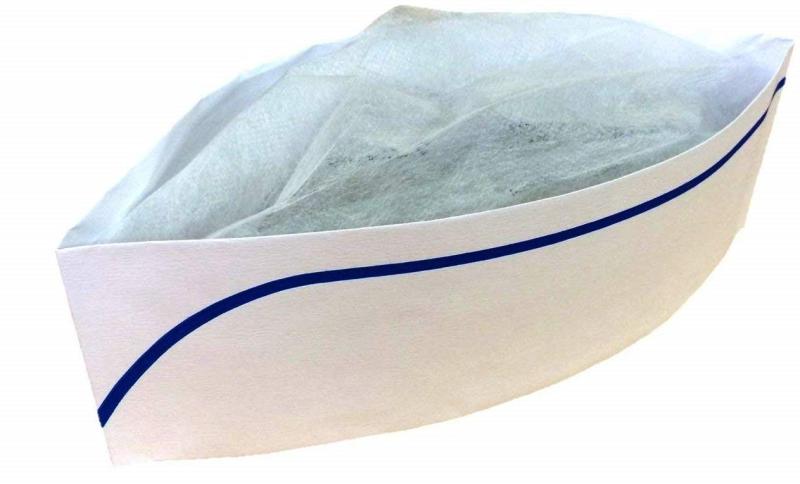 水野産業 クリーンキャップ ME型 青ライン 白 フリーサイズ 06174 50枚入9.4×18.5×12