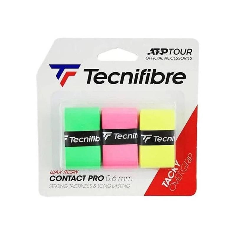 Tecnifibre「CONTACT PRO 3P TFAA040」グリップテープ TFA0211パックにつきグリップ3本入り。厚さ0.6mm色:フルオロ