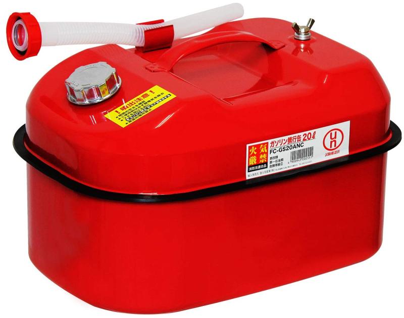 ガソリン携行缶 20L 富士見産業 FC-GS20ANC レッドサイズ：W435×D310×H265mm本体:電気亜鉛メッキ鋼板(SECD)口金:ステンレス<br>キャップ:アルミ<br>給油ノズル:ポリエチレン(P...