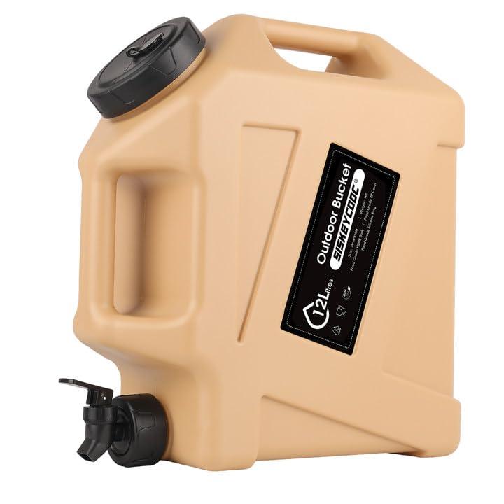 SISKEYCOOCウォータータンク 蛇口付き ポリタンク 水タンク 広口 ハードタイプ ウォータージャグ キャンプ アウトドア 防災 非常用 給水タンク 持ち運び便利【高品質＆繰り返し使用可能】：ウォータージャグは食品級PE素材、蓋は食品...