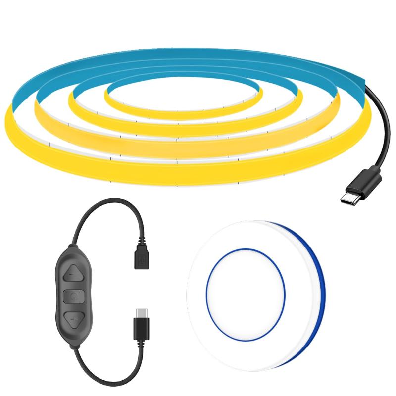 【MDee】COB テープライトLEDストリップライトフレキシブル 幅5mm 5V ライトバー ワイヤレスリモコンスイッチ 一つのリモコンで複数のライトを制御