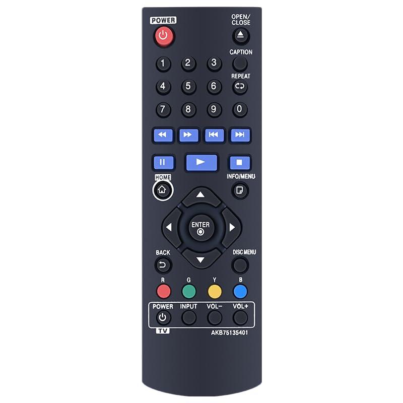 CLVIZCXOM AKB75135401 交換用リモコン for LG ブルーレイ ディスクプレーヤー用 操作簡単 設定不要 BP155 BP155N BP165 BP165N BP2 50 BP2 55 BP255N BP300 UBK...