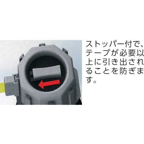 幅(mm):98。高さ(mm):256。表示内容:きけん立入禁止。色:グレー質量(kg):280.6TRUSCO バリアライン(標示テープ付) きけん立入禁止 TCCBR2 / きけん・立入禁止