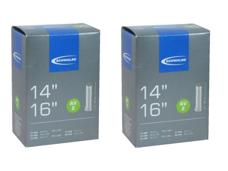 SCHWALBE(シュワルベ) 16×1.50(40-305),14×1 3/8,14×1.75,14×1 1.5,14×1 3/8用チューブ 米式40mm AV2 バルブ [並行輸入品]2個（2本）セットバルブ形式 : 米式　バルブ長 :...