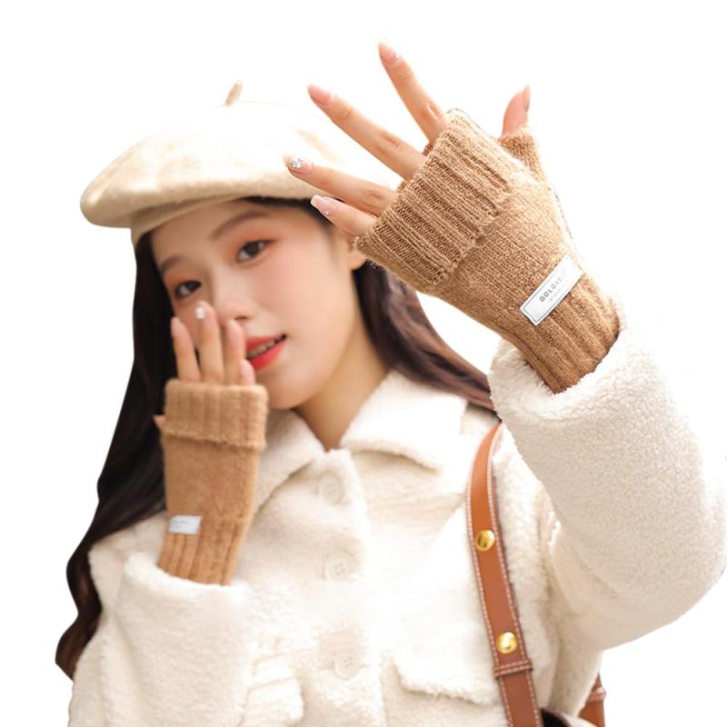 [MEPOKI] 指なし手袋 レディース 防寒グローブ【ファッション性と実用性を兼ね備える】柔らかで上質な肌触り 手元がすっきり動きやすい 女性冬用手袋 ほんわり暖かい アウトドア 通勤通学 【便利な指なし手袋】手袋は冬になると欠かせないア...