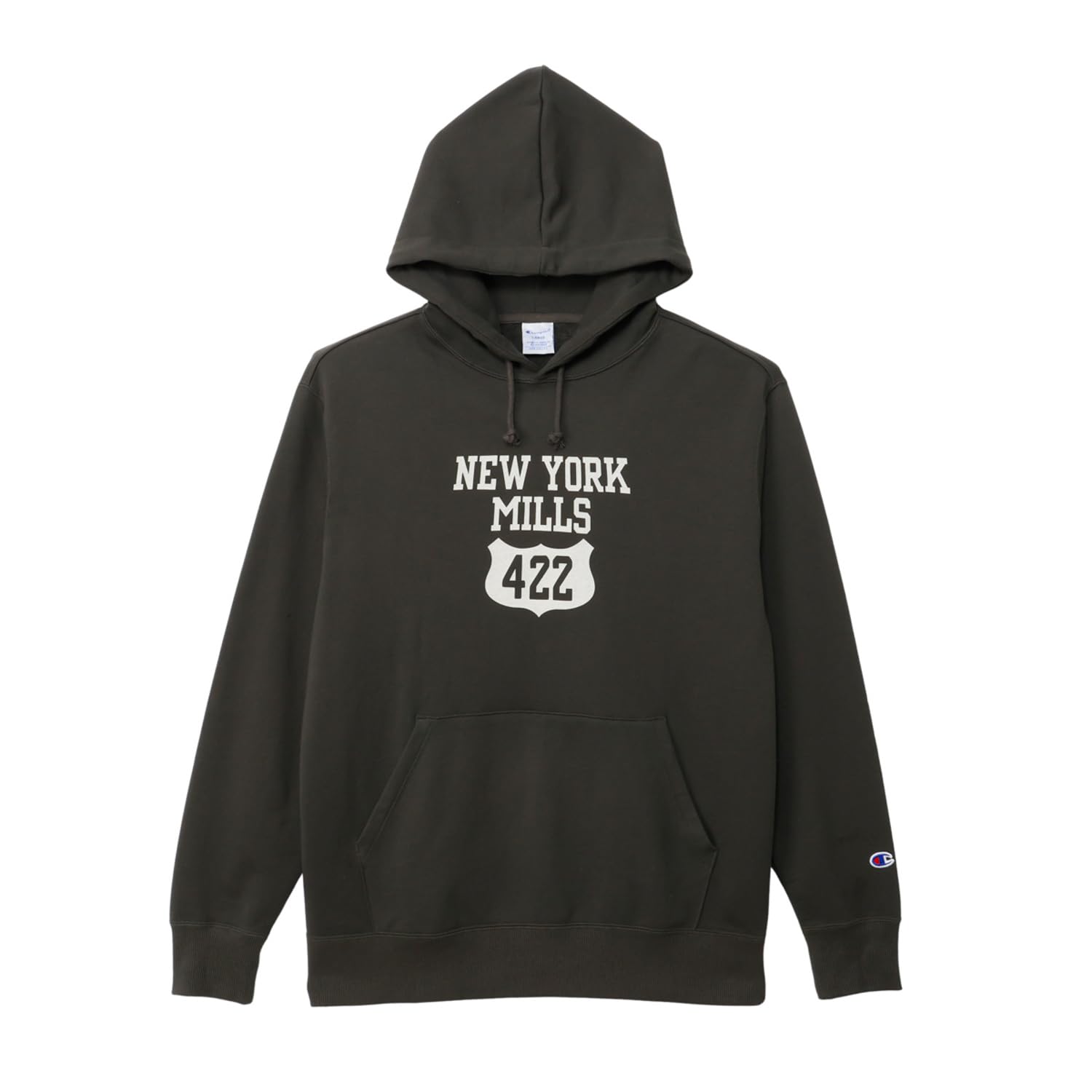 USA GROWN COTTON。リサイクルポリエステル[チャンピオン] スウェット 長袖 USA GROWN COTTON グラフィックプリント フーデットスウェットシャツ MEN’S BASIC C3-C127-055-L / モダン / L