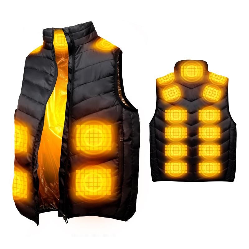 [Excitech] 電熱ベスト【国内品質試験実施済み】ヒーターベスト USB給電 3段階温度調整 速暖 洗濯可 メンズ アクティブ 男女兼用 プレゼント (M L XL 2XL 3XL 4XL)