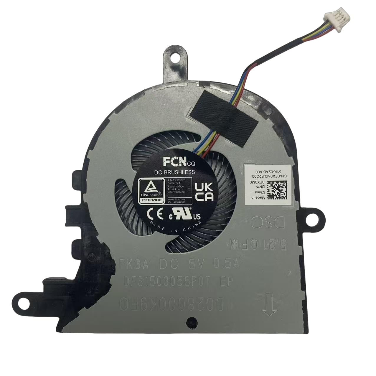 新しい交換用CPU冷却ファン 适用于 For Dell Inspiron 15 5570 5575 3580 3593 Inspiron 17 3780 3793 Latitude 3590 L3590 E3590 シリーズ P/N:FX0...