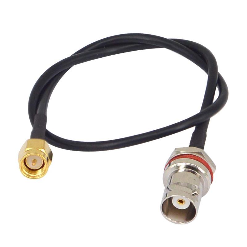 BOOBRIE RF同軸コネクタ BNCメス-SMAオス 防水ゴムリング付き バルクヘッド RG174 アダプタ延長ケーブル 30cmBNCメス-SMAオス コネクタ 防水ゴムリング付き真鍮素材を使用しており、信号伝送ロスを最大限度に抑え、...