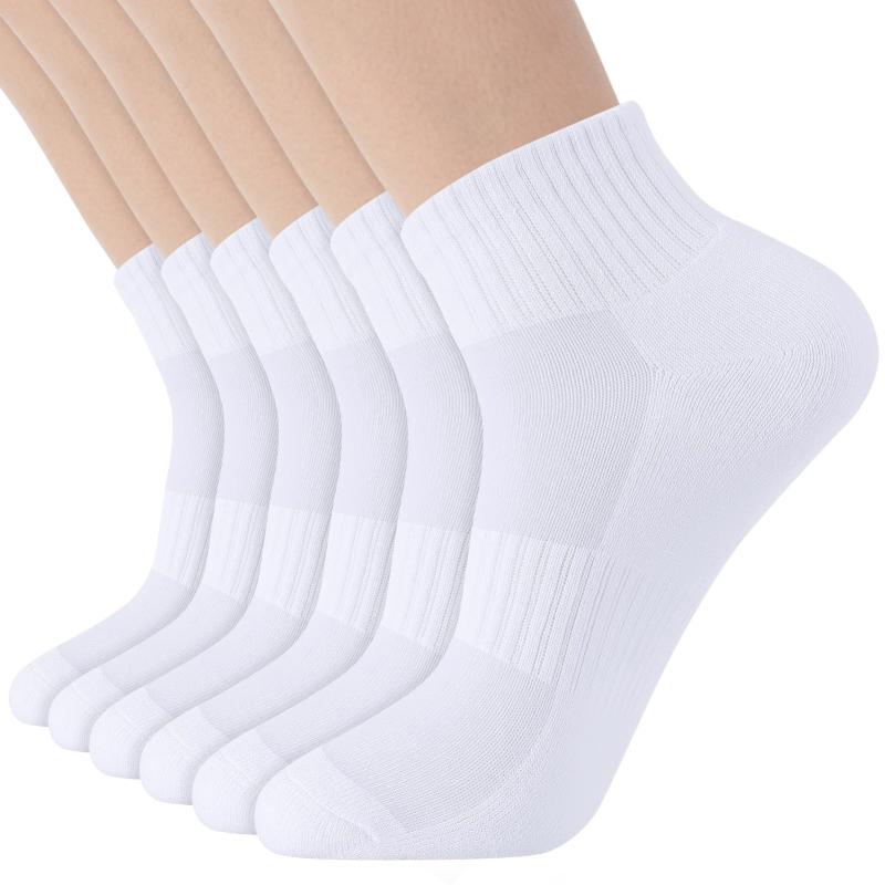 [girldate] 靴下 メンズ レディース 6足セット スポーツソックス 通気性 吸汗 防臭 スニーカーソックス 靴下 おしゃれ スポーツ用 通勤 通学 四季適用 25.5～28.5cm【通気性】70%コットン素材で通気性と耐久性に優れ...