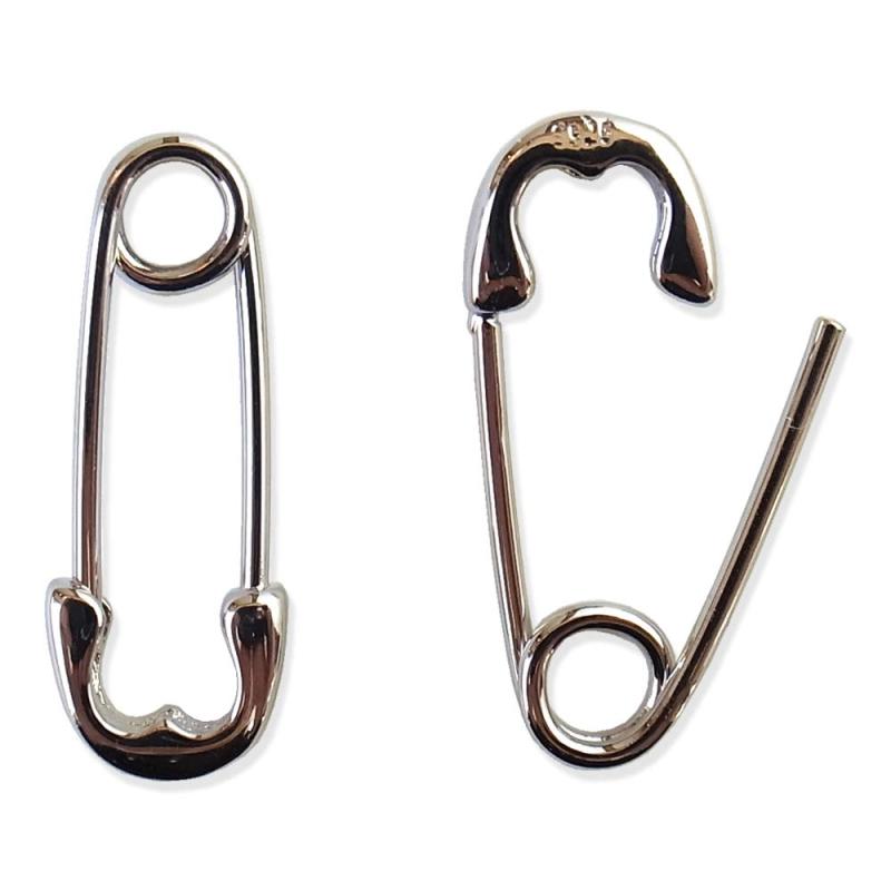 S925 安全ピン ピアス 2個セット シルバー アクセサリー ボディピアス メンズ レディース (SHORT, シルバー) [並行輸入品]