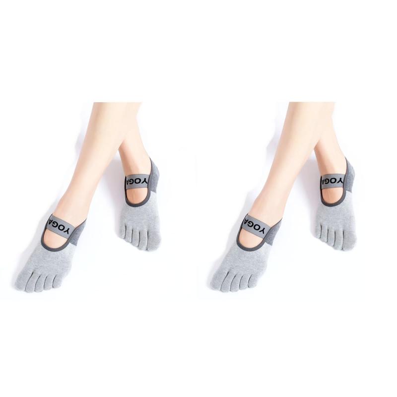 [Win.Deeper] ヨガ靴下 5本指 滑り止め ソックス フィットネス ピラティス 異素材 レディースソックス スポーツ 通気 防臭 2足セットメイン素材: コットン,ポリエステル素材構成: 綿、ポリエステル、その他お得な2足セットで...