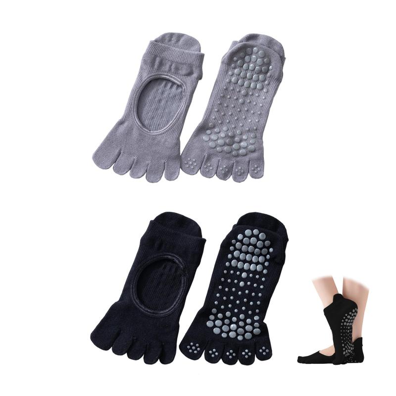 [Vzcm] ピラティス靴下 レディース ヨガソックス 5本指 滑り止め 綿 保温 吸湿性 通気性 防臭対策 速乾 色あせない 四季用 2足セット適用対象ヨガ ダンス バレエ スポーツ 室内運動 自宅用快適で通気性に優れています: ショート...